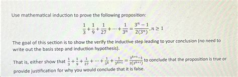 solved use mathematical induction to prove the following