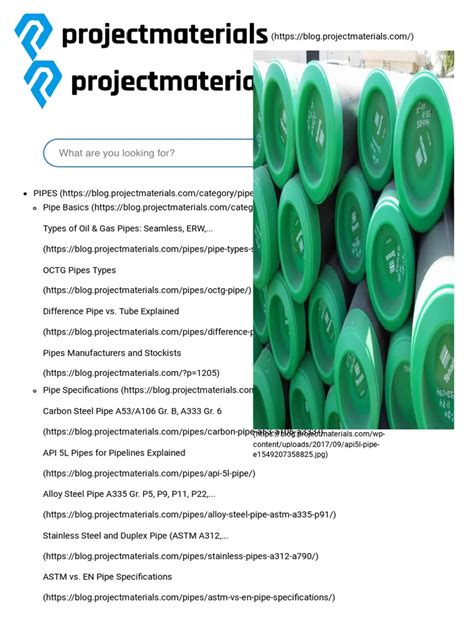 Api 5l Pipes For Pipelines Explained Projectmaterials Pdf Pipe Fluid Conveyance
