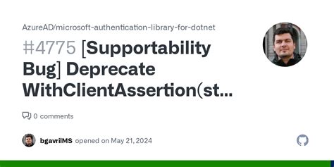 Supportability Bug Deprecate Withclientassertion String As It Leads To Assertion Expiration