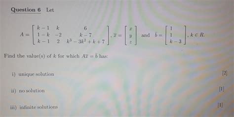 Solved Question Let A K K K K K K Chegg Com