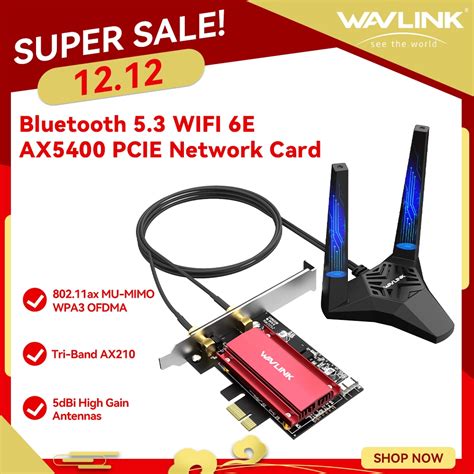 Jual Wavlink Wifi E Pcie Network Card Tri Band Ax Wireless Adapter For Windows