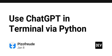 Use Chatgpt In Terminal Via Python Dev Community