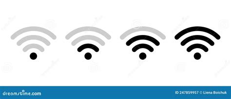 Mobile Wireless Signal Strength Indicator Wi Fi Connection Icon Black Sign Wi Fi Signal