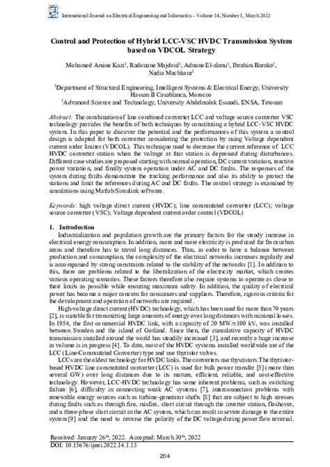 Pdf Control And Protection Of Hybrid Lcc Vsc Hvdc Transmission System
