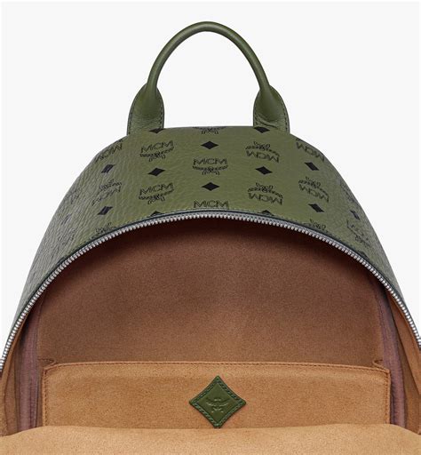 Medium Stark Backpack In Visetos Green Mcm ®my