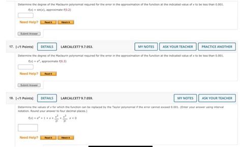 Solved Determine The Degree Of The Maclaurin Polynomial