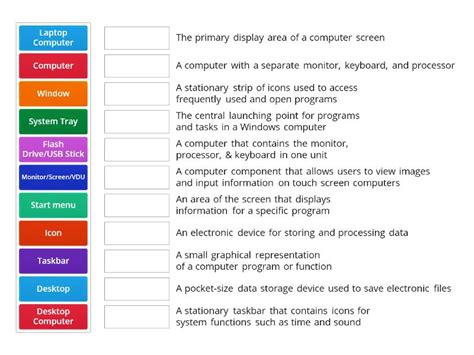 Computer Terminology Match Up Computer Terminology Match Up