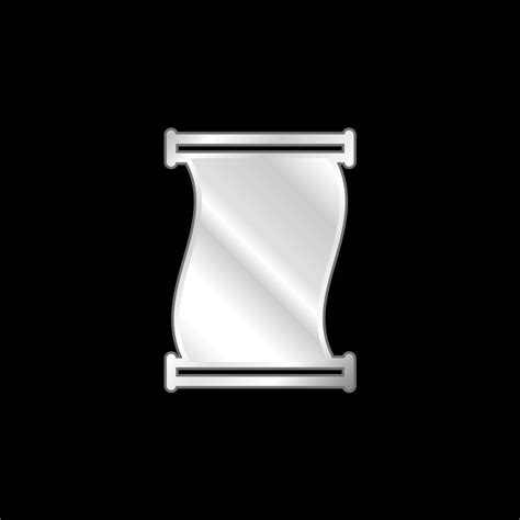 Ancient Paper Scroll Outline Silver Plated Metallic Free Stock Vector