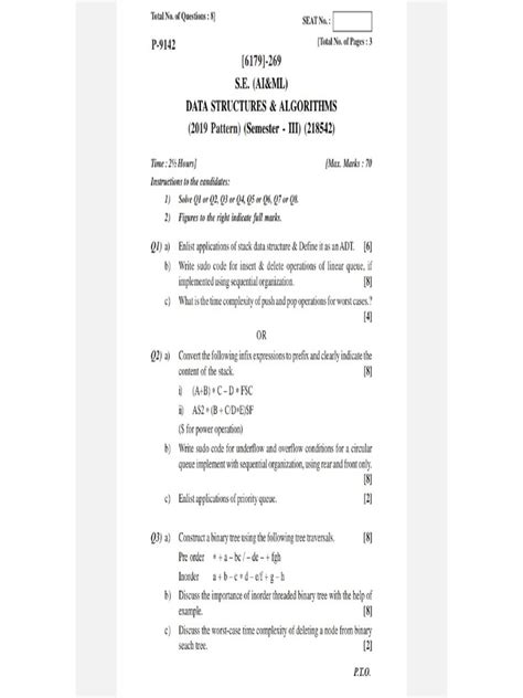 Dsa Endsem Paper 3 Pdf