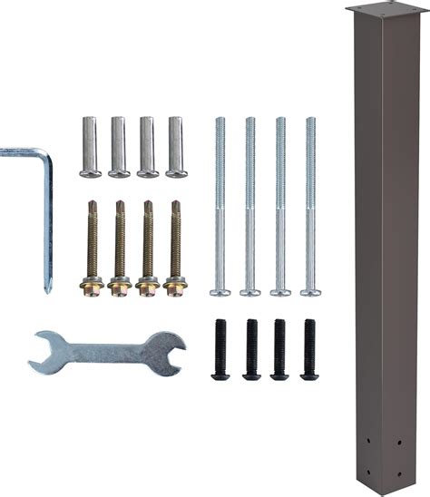 Vlaeng In Ground Mailbox Post 43 Inch Metal Mailbox Post Kit Bronze