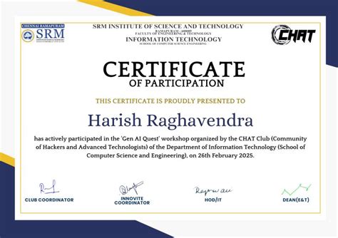 recently attended a quiz on gen ai⭐ conducted by chat club the event