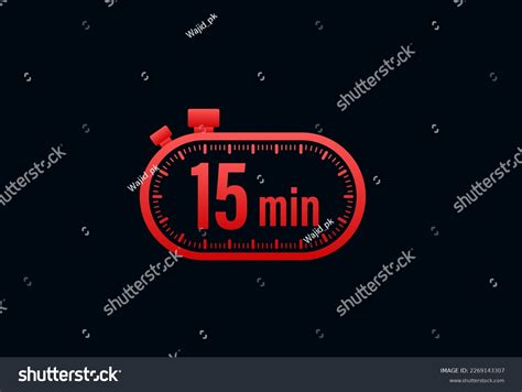 15 Minutes Timer Black Background Vector Stock Vector Royalty Free