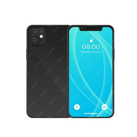 현실적인 검은 색 스마트 폰 디자인 무료 벡터