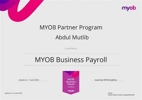 Abdul Mutlib On Linkedin Pleased To Be Certified By Myob