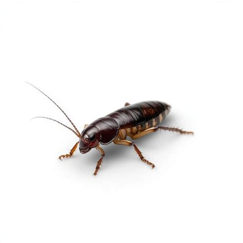 Detailed Closeup Of A Cockroach Isolated On A Clean White Background