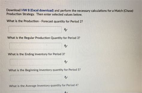 Solved Download HW Excel Download And Perform The Chegg Com