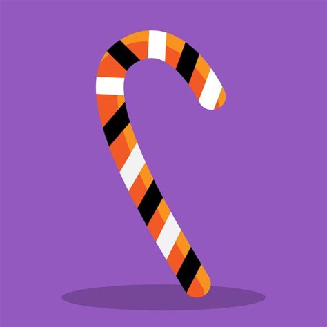 Premium Vector Candy Cane Icon In Flat Style Vector Illustration On Violet Background