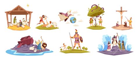 Premium Vector Bible Characters Ancient Sacred Cult Book Characters