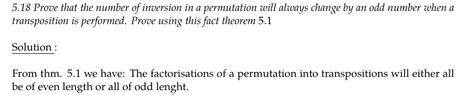 solved an inversion in a permutation is a pair of numbers