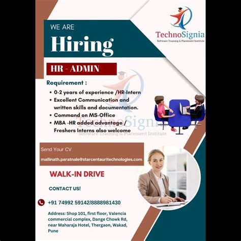 Diksha Khairnar On Linkedin We Are Hiring Hr Admin For Technosignia