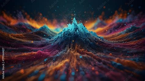 Waves Of Brilliant Particles Sound And Music Visualization Futuristic Shiny Blue Line Wave