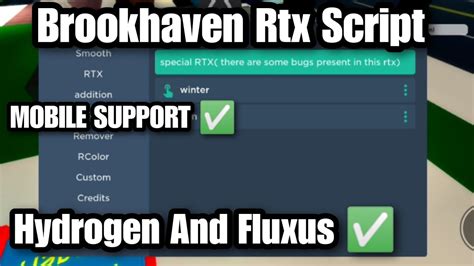 hydrogen and fluxus new brookhaven rtx shader script 🌅 mobile support