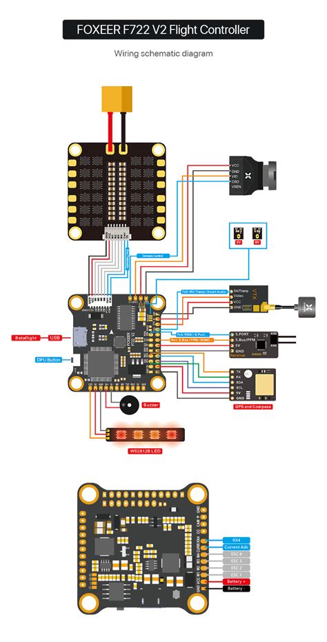 Foxeer F722 V2 Fpv Flight Controller Gyro Mpu6000 Bec Osd Betaflight