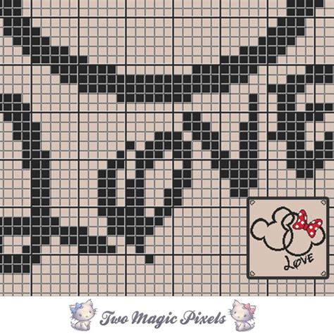 Mickey And Minnie Love C2c Graph Sc Graph Cross Stitch Graph By Two Magic Pixels Artofit