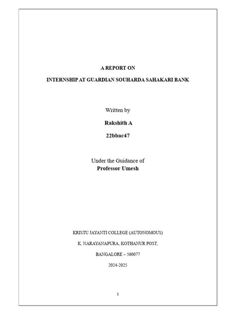 Internship Report Final Pdf Banks Risk Management