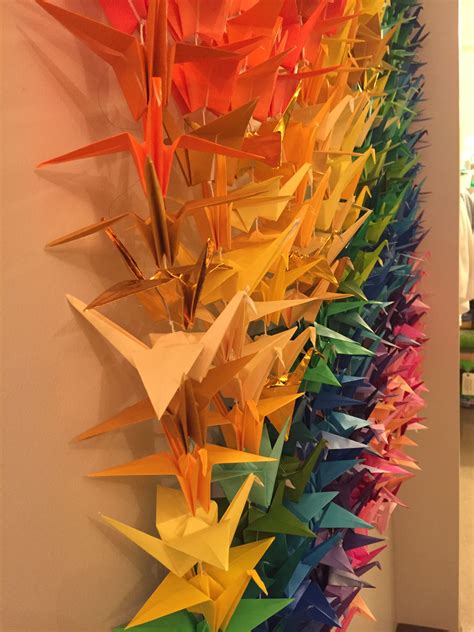 Rainbow Cranes Origami Decor Origami Rainbow