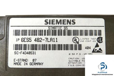 Siemens 6es5 482 7la11 Digital Inputoutput Module Platinum International