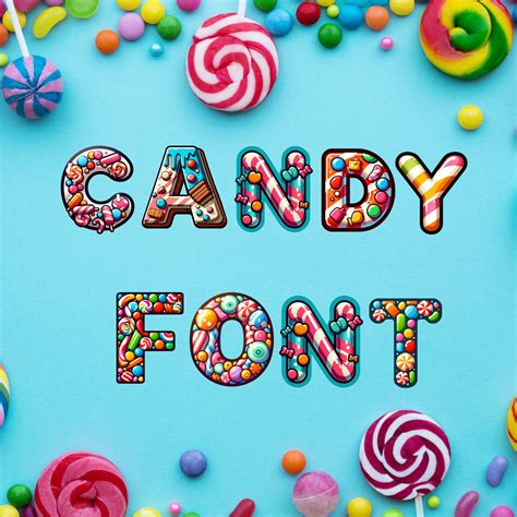 Candy Font Alphabet With Candy Design Bonbon Letters As Png Etsy