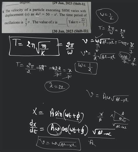 8 the velocity of a particle executing shm varies with displacement x