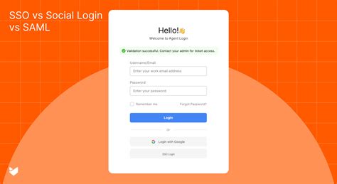 Help Desk Authentication Method Sso Vs Social Login Vs Saml