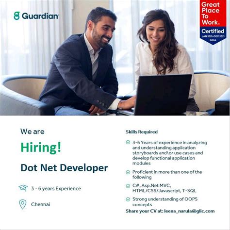 Dotnetdeveloper Hiring Developer Dotnetjobs Wearehiring Guardianlife Jobsavailable