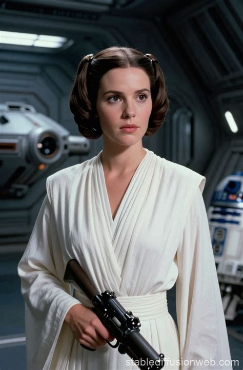 Princess Leia Covered In Nightly Glow With Detailed Silver Features