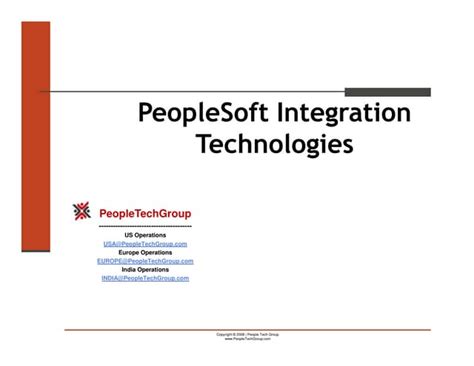 People Soft Integration Technologies Over View Ppt