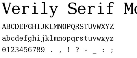 Verily Serif Mono Font Basic Fixed Width