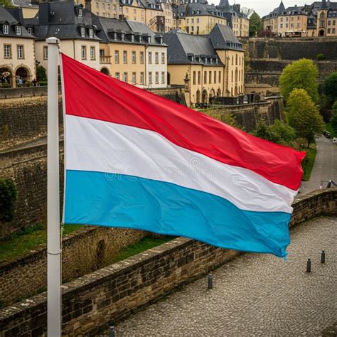 Luxembourg S National Flag With Horizontal Red White And Light Blue