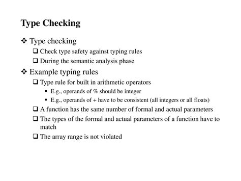 Semantic Analysis Type Checking Ppt Download