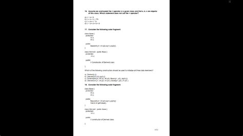 Solved 16 Assume We Overloaded The Operator In A Given