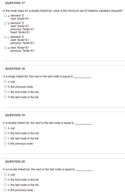 Solved QUESTION In The Node Class For A Doubly Linked Chegg