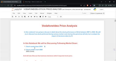 souvik saha on linkedin vi dataanalysis stockmarket vodafoneidea