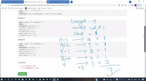 Leetcode 2139 Minimum Moves To Reach Target Score Weekly Contest 276