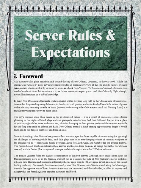 Server Rules And Character Creation Pdf