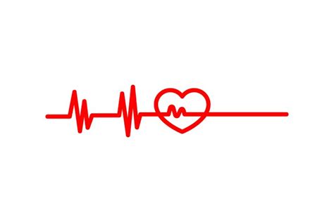 Line Red Heart Rate Graph Illustration