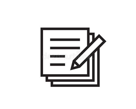 Note Icon Vector Sign Paper Message Or Document Page Stock Vector