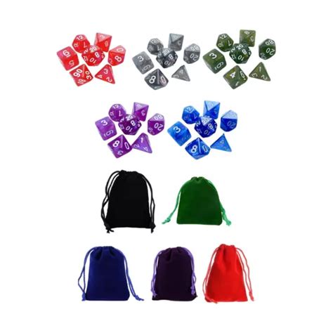 jeu de dÉs polyédriques 35 pièces avec sac de rangement pour jeu de table eur 16 88