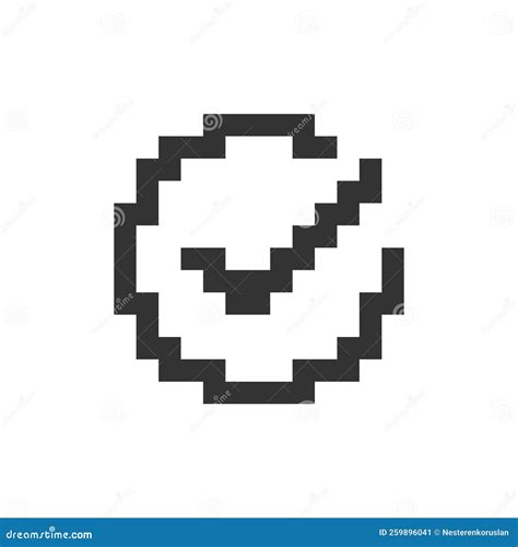 Accept Button Pixelated Ui Icon Stock Vector Illustration Of Select