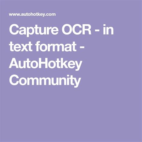 Capture Ocr In Text Format Autohotkey Community Post Quotes Pdf